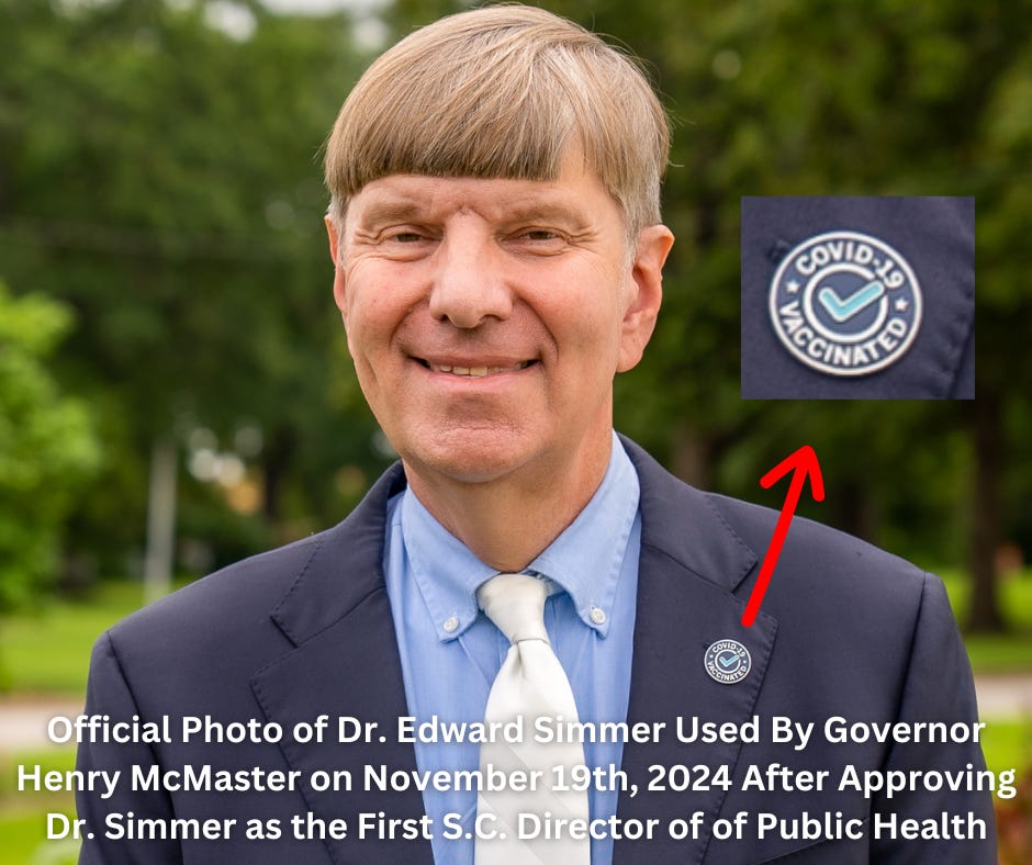 Enemy of Our Medical Freedom Dr. Edward Simmer Appointed By SC Governor ...