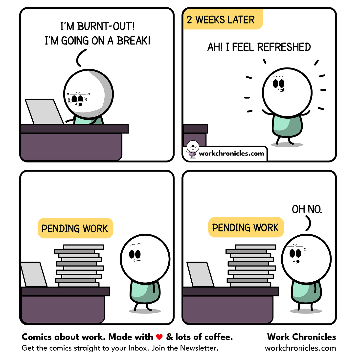 (comic) Taking a vacation to deal with burnout