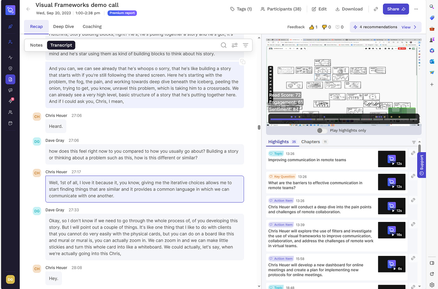 Visual frameworks demo call recording - by Dave Gray