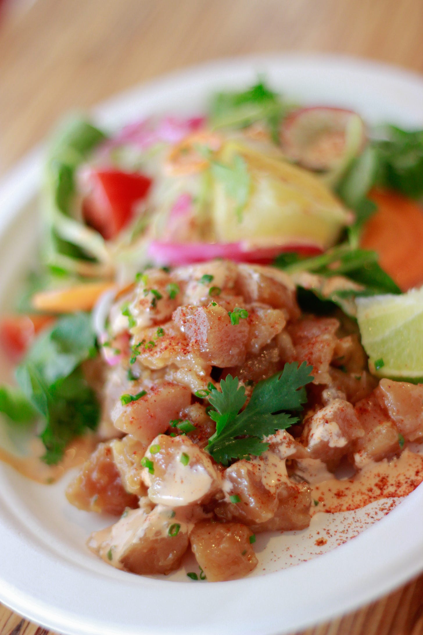 Crispy Wild Pacific Albacore Poke Tacos - by andrew gruel