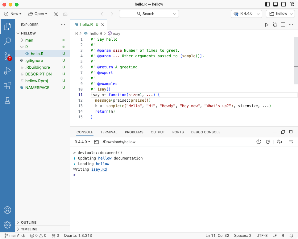 R package development in Positron - by Stephen Turner