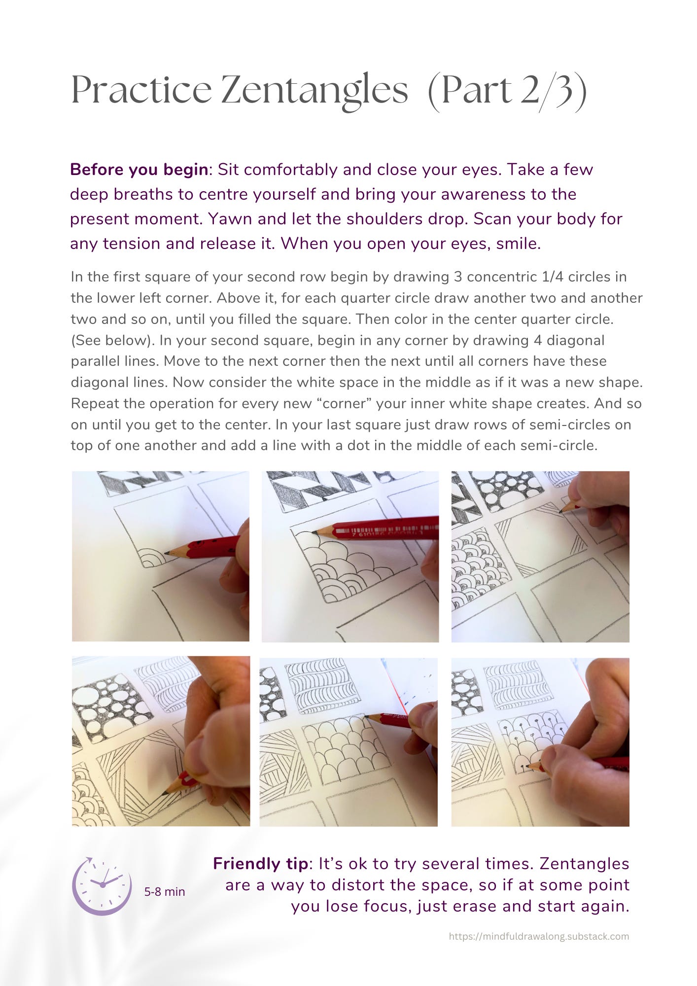 Zentangles (2/3) - Week 19 - Mindful Draw-Along