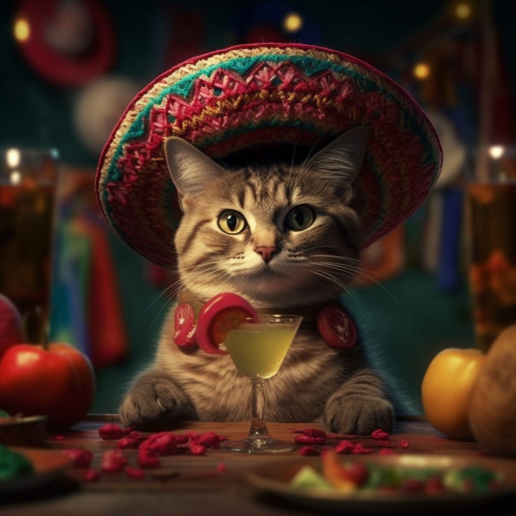 happy cinco de meow-meow - by el gato malo - bad cattitude