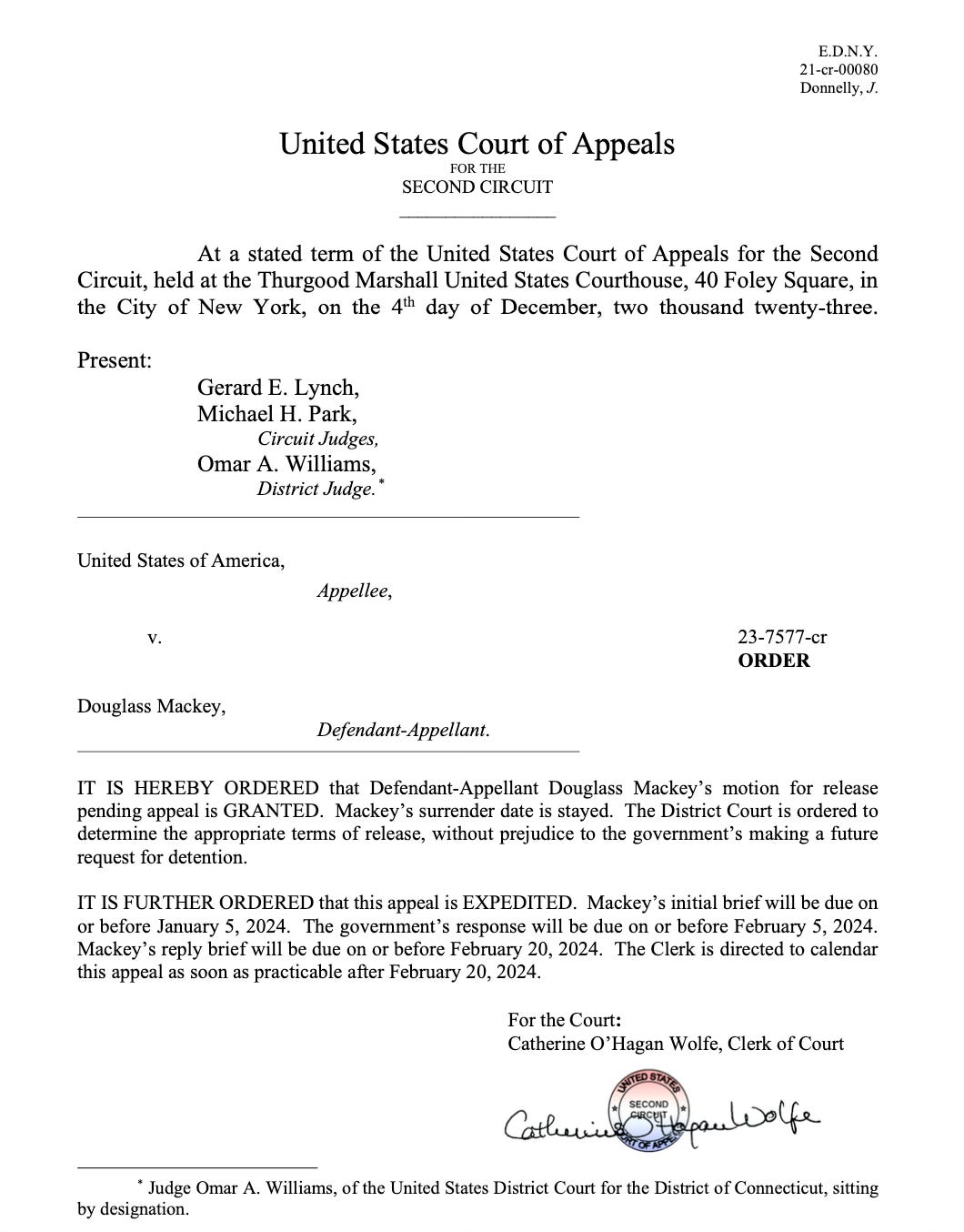 Second Circuit Court of Appeals grants bond pending appeal in the ...