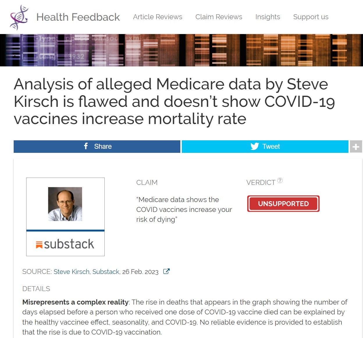 Health Feedback attempts to discredit me