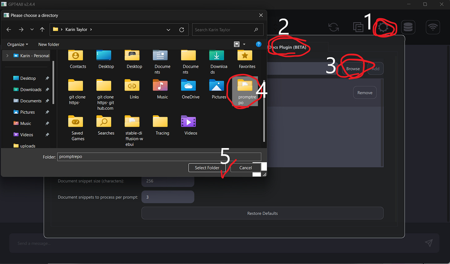 enable LocalDocs on gpt4all for Windows