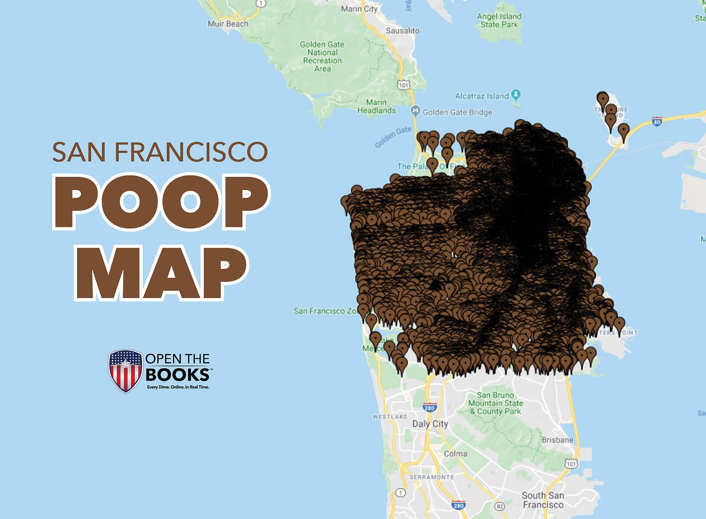Updated! The San Francisco Poop Map By OpenTheBooks In Real Time