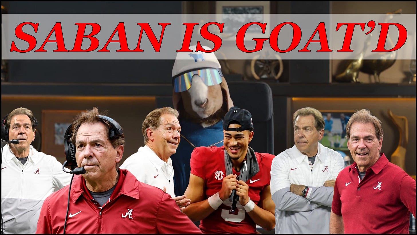 Nick Saban is Goat'd - by Cody Alexander - MatchQuarters