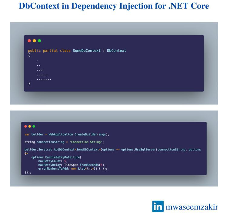 How To Add Dbcontext Dependency Injection In Net Core