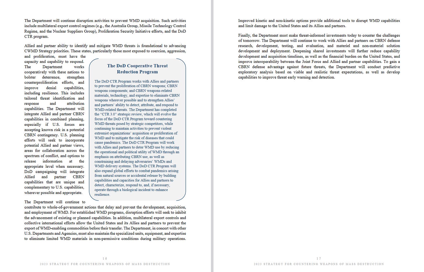 DOD Announces Release of 2023 Strategy for Countering Weapons of Mass ...
