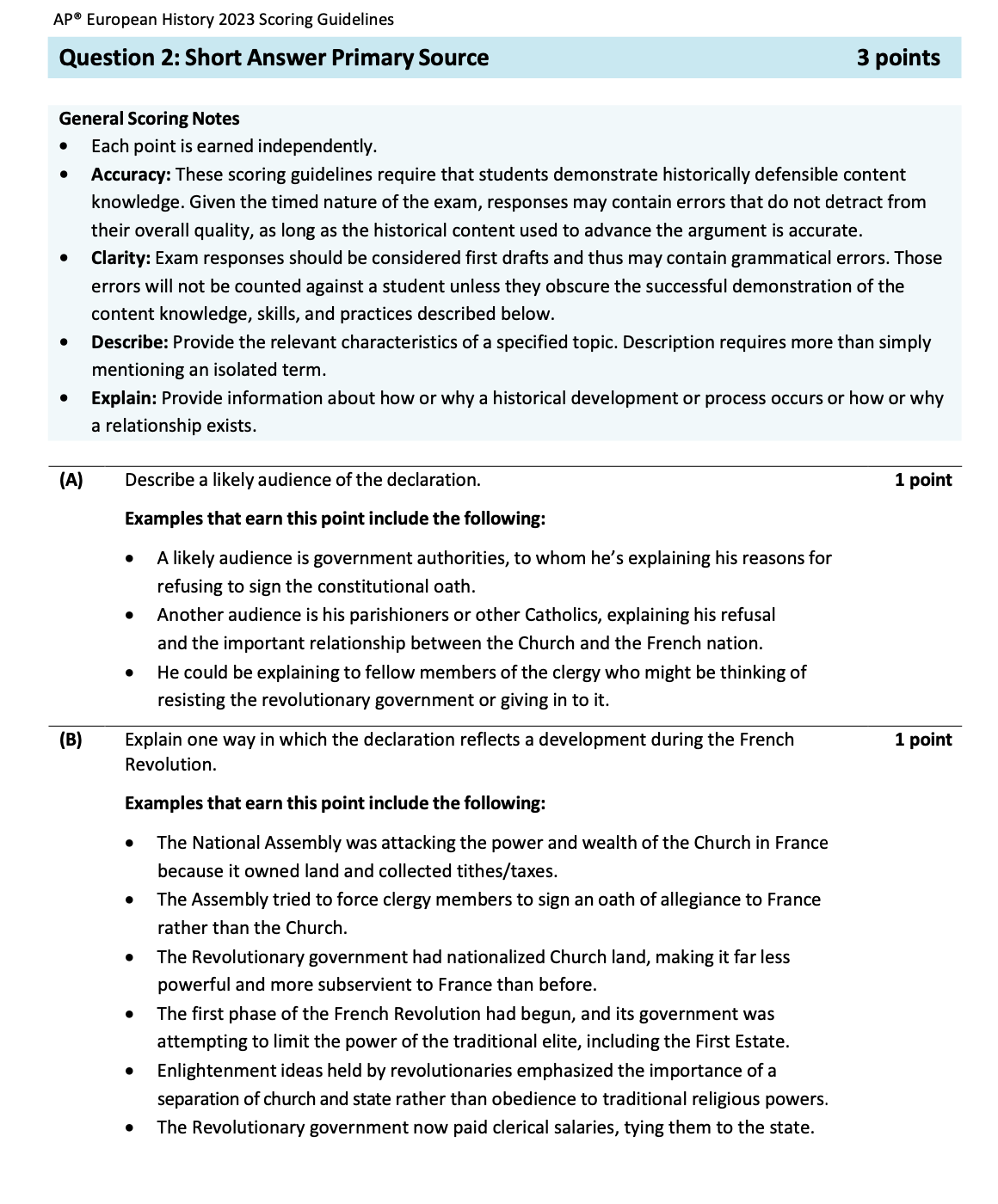 Navigating AP Euro SAQs: A Guide to Official Scoring Criteria