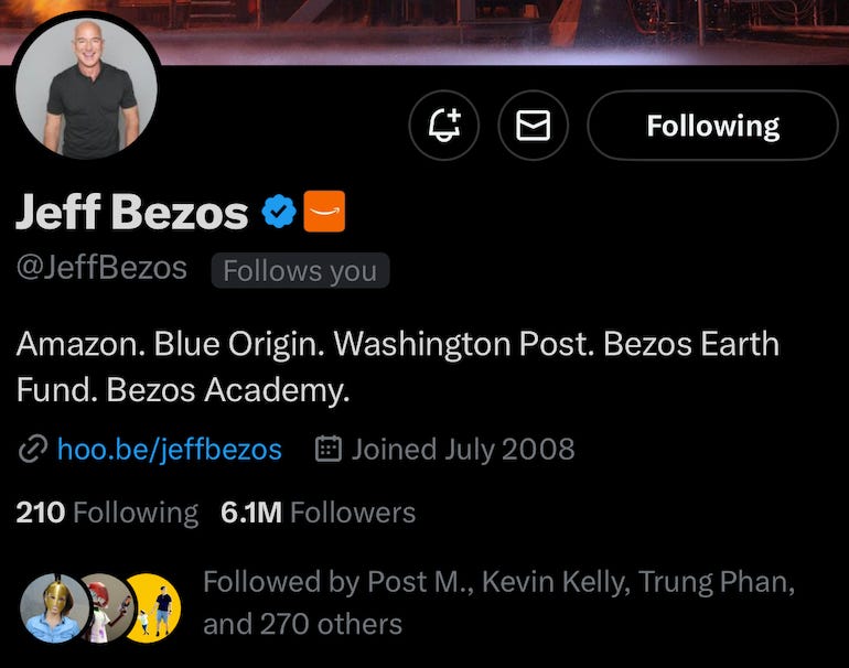Jeff Bezos Just Hit Follow - by Greg Isenberg
