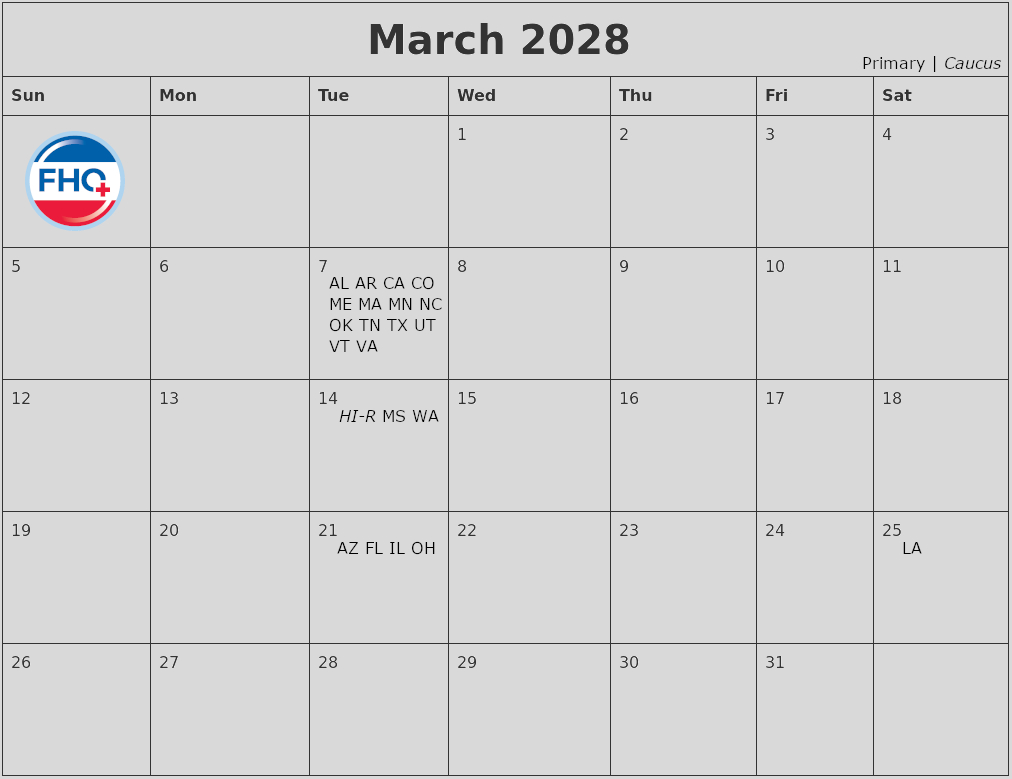 The 2028 Presidential Primary Calendar Plus