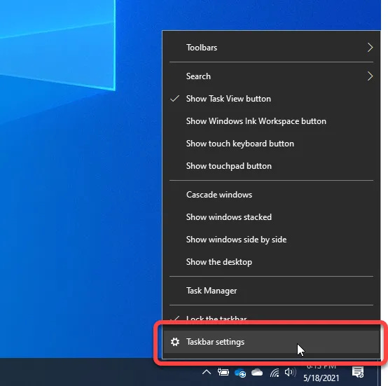 Hiding the Windows 10 Taskbar Clock - by Donnie Gladfelter
