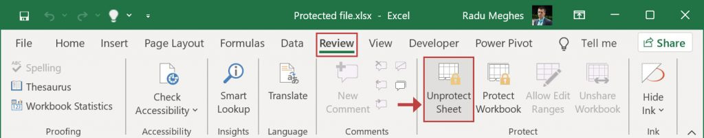 How to remove password from Excel file - by Radu