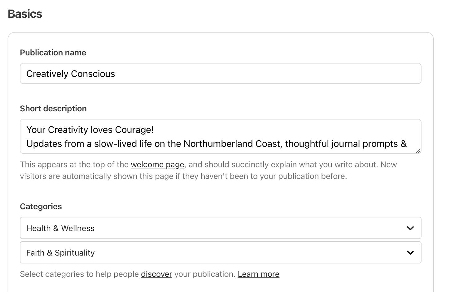 Substack Categories - by Claire Venus