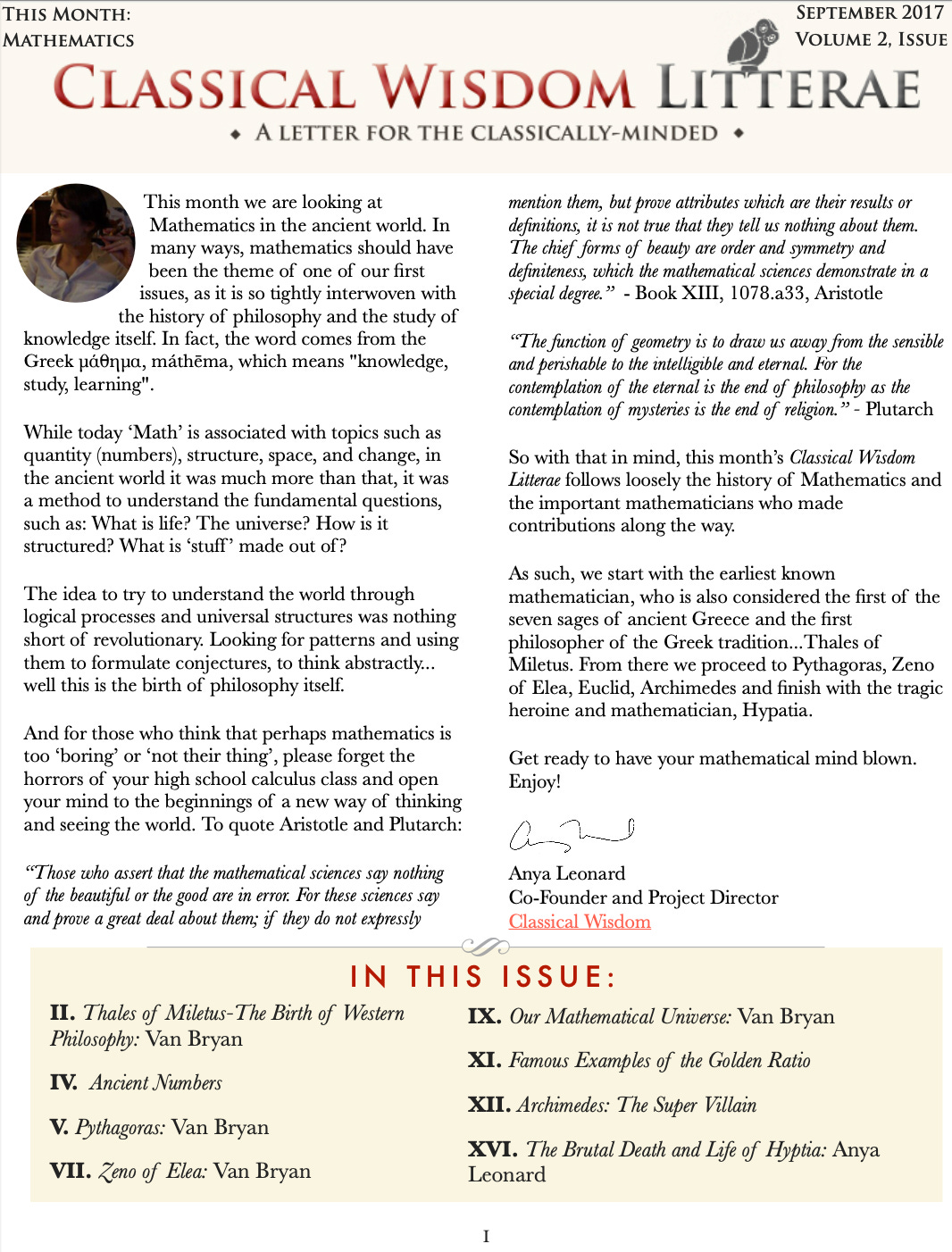 Mathematics - Classical Wisdom