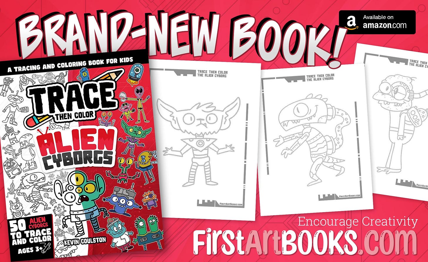 Free Activity Page: Cyborg Coloring Page | Trace Then Color A Floating ...