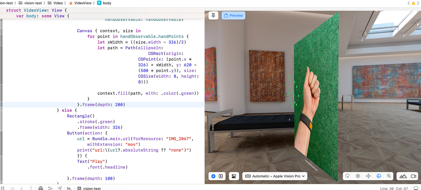 Hand Tracking in Vision Pro Simulator - by Stuart Varrall
