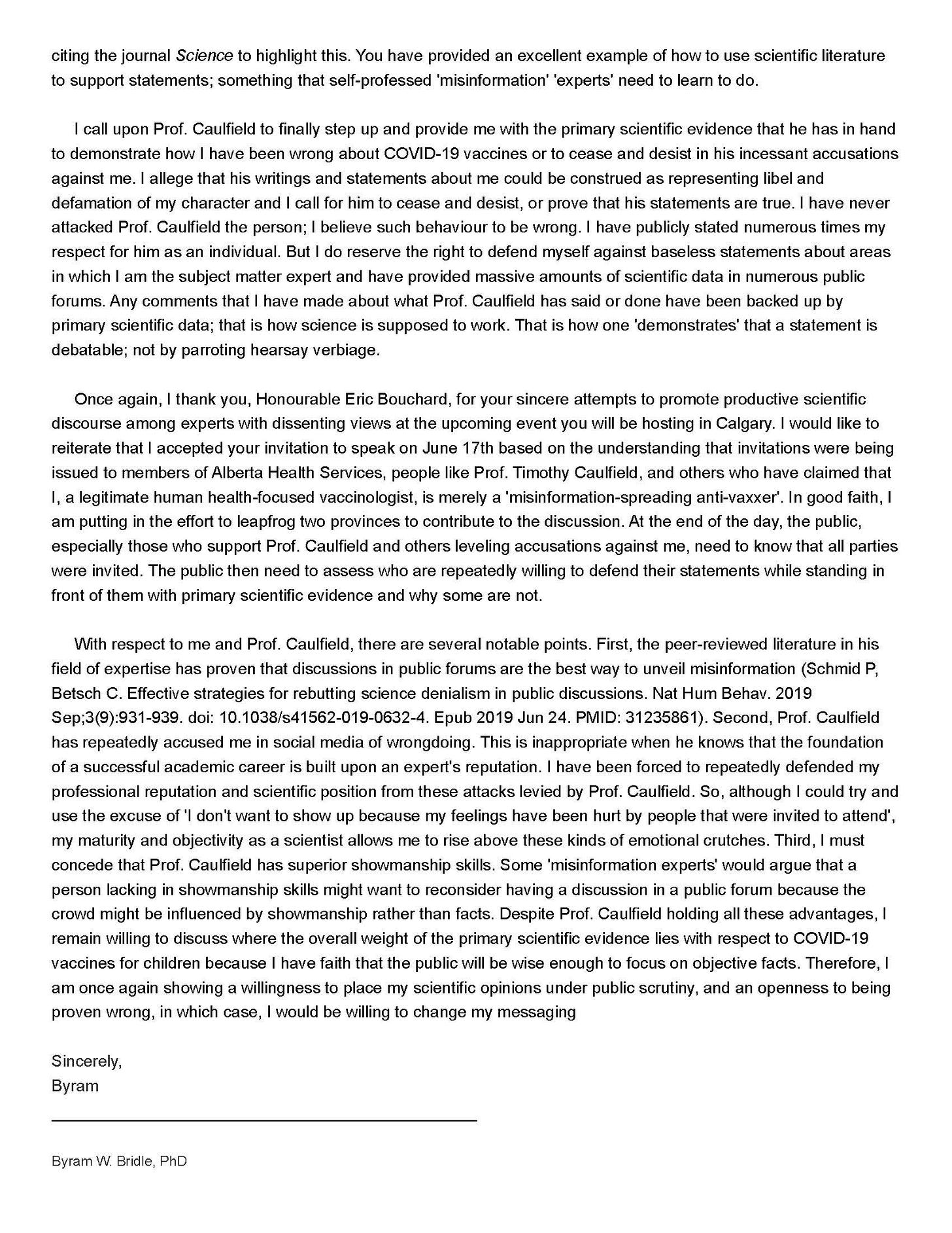 COVID Chronicles | Dr. Byram W. Bridle | Substack