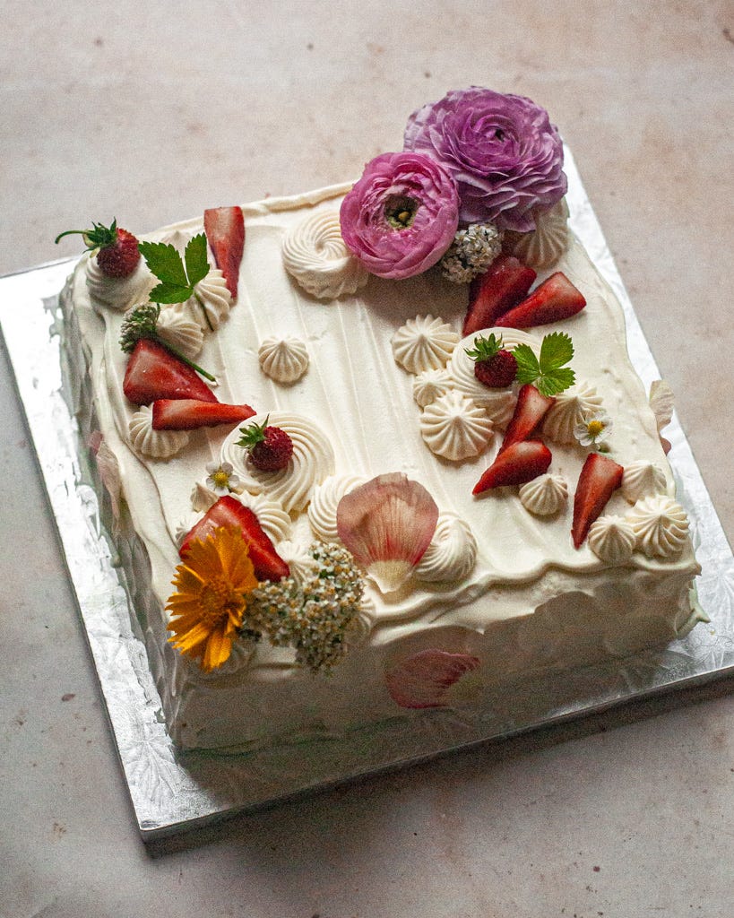 Square Sponge Slab Cake - by Ruth Tam - Cook Til Delicious