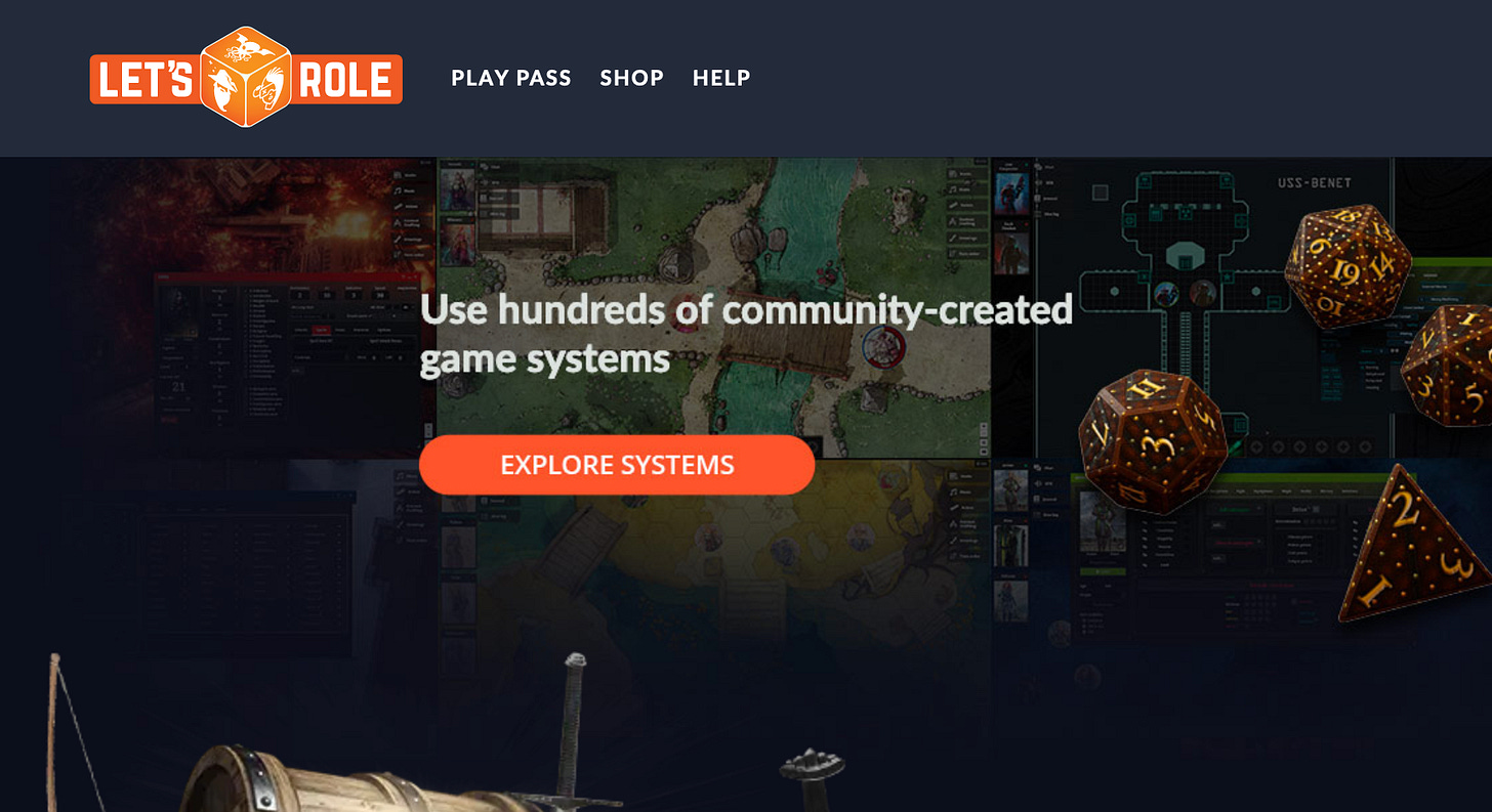 Breaking: Let's Role virtual tabletop platform ceases new development