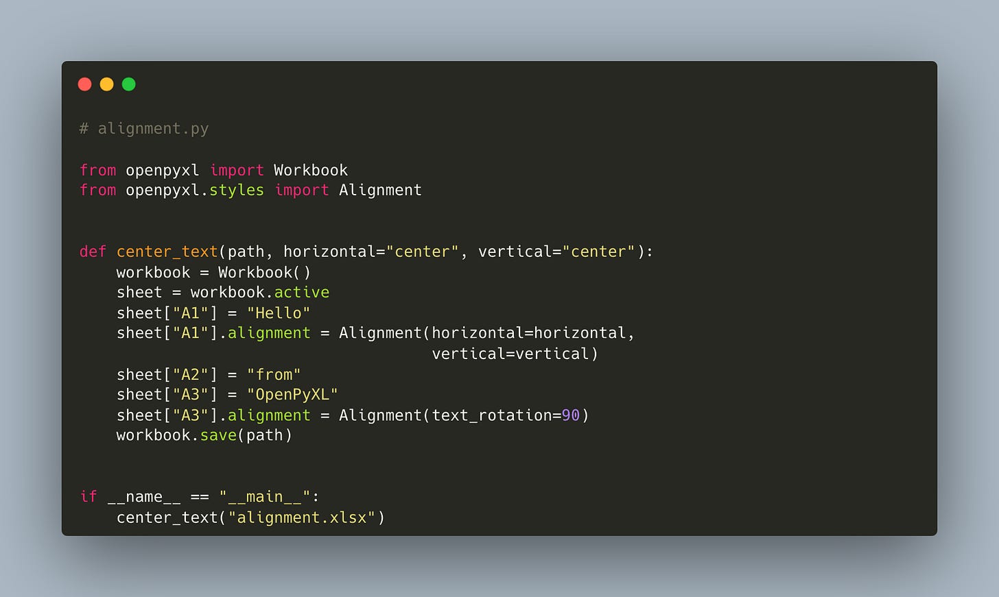 Styling Excel Cells with OpenPyXL and Python