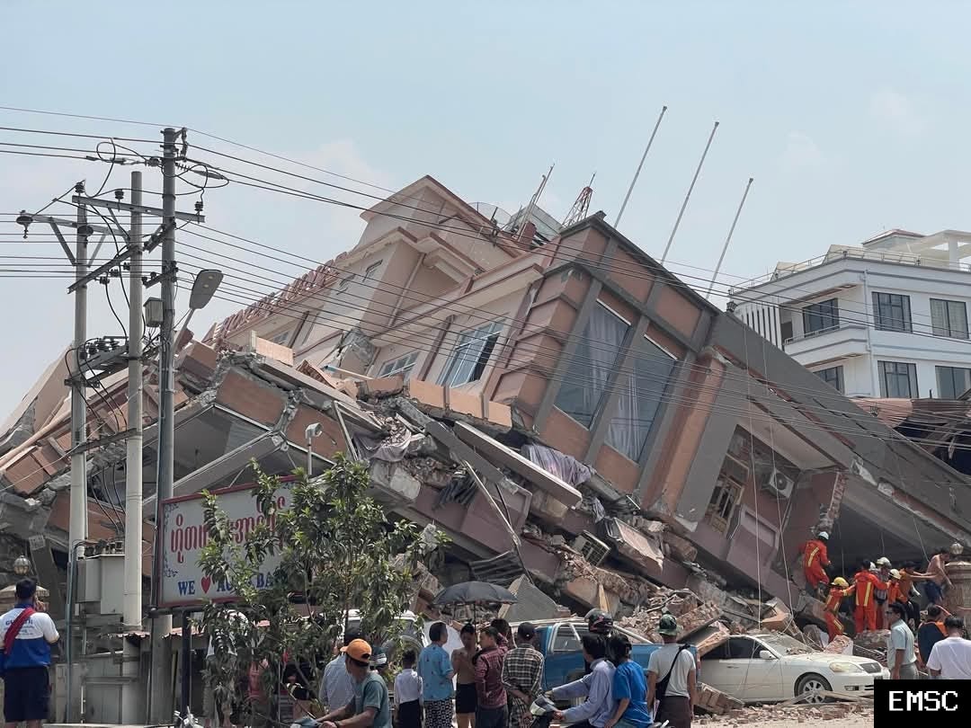 Catastrophic M7.7 earthquake caused by rupture of Sagaing Fault in Myanmar