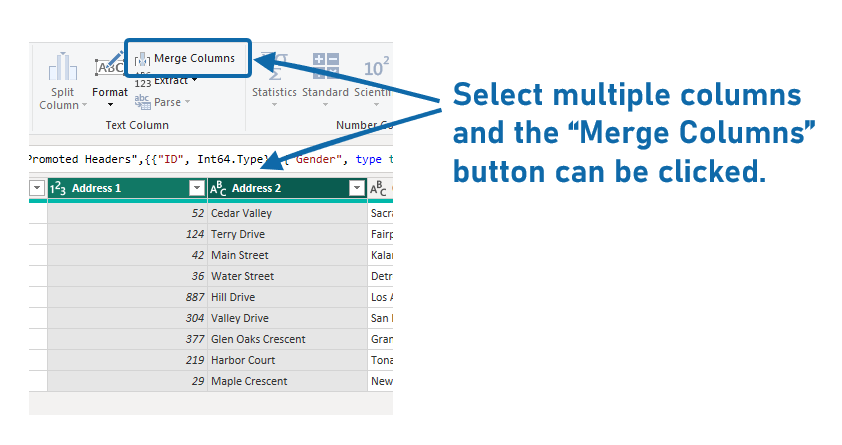 How To Use Power BI - Power Query Editor: Merging Columns