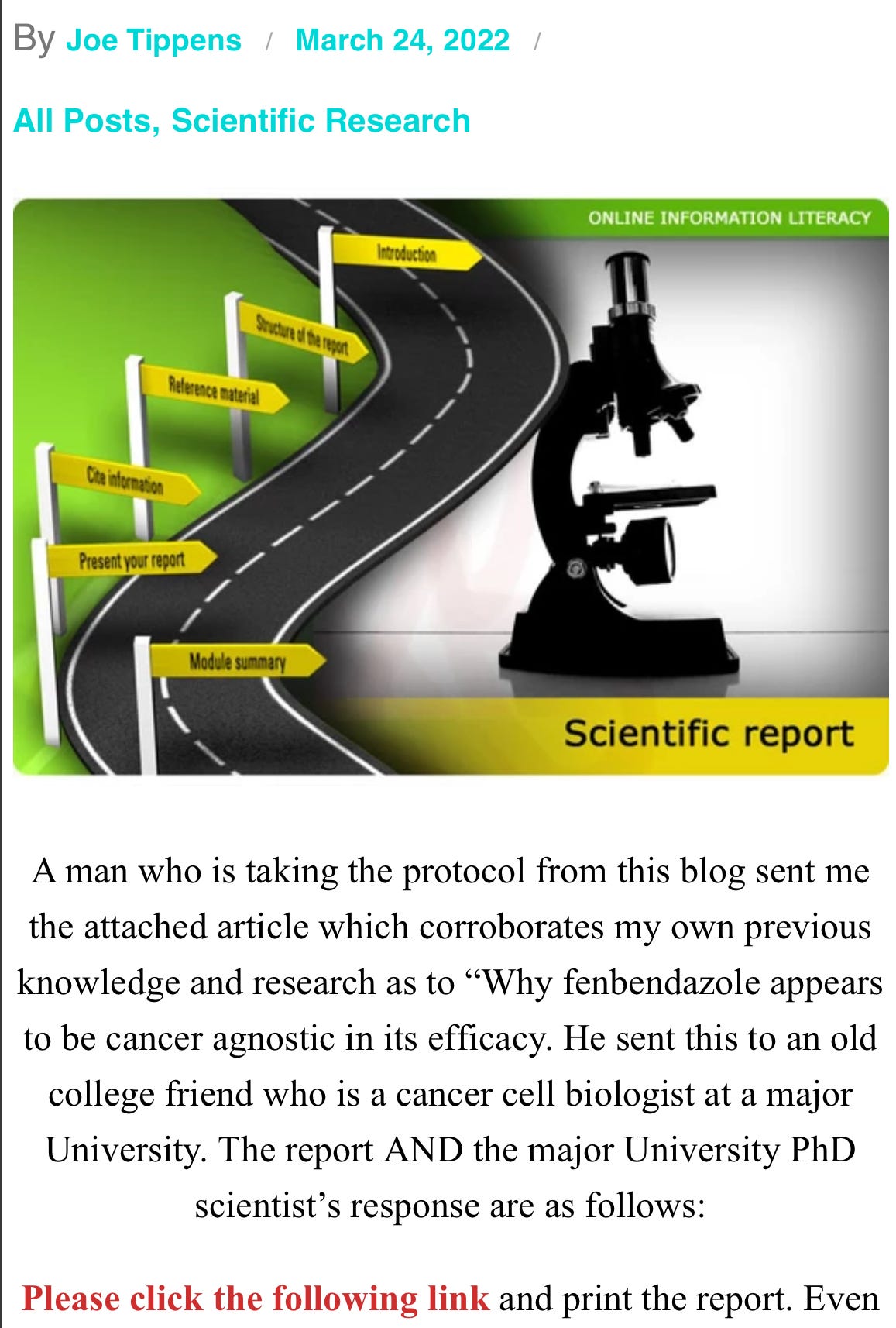 The Joe Tippins Cancer Protocol - by Dr Margaret Aranda