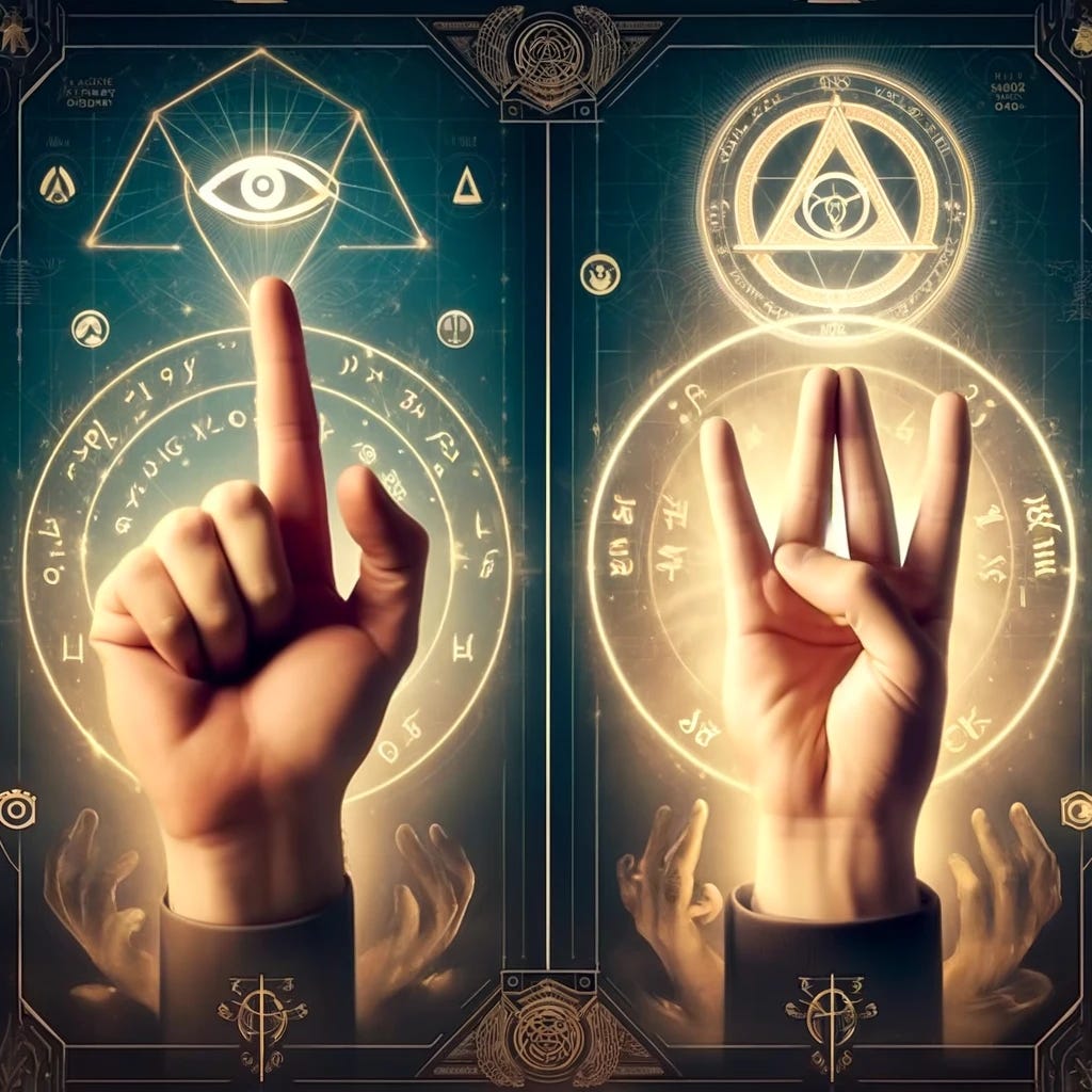 Hand Signals of Baphomet and Baal - by Mark Davey
