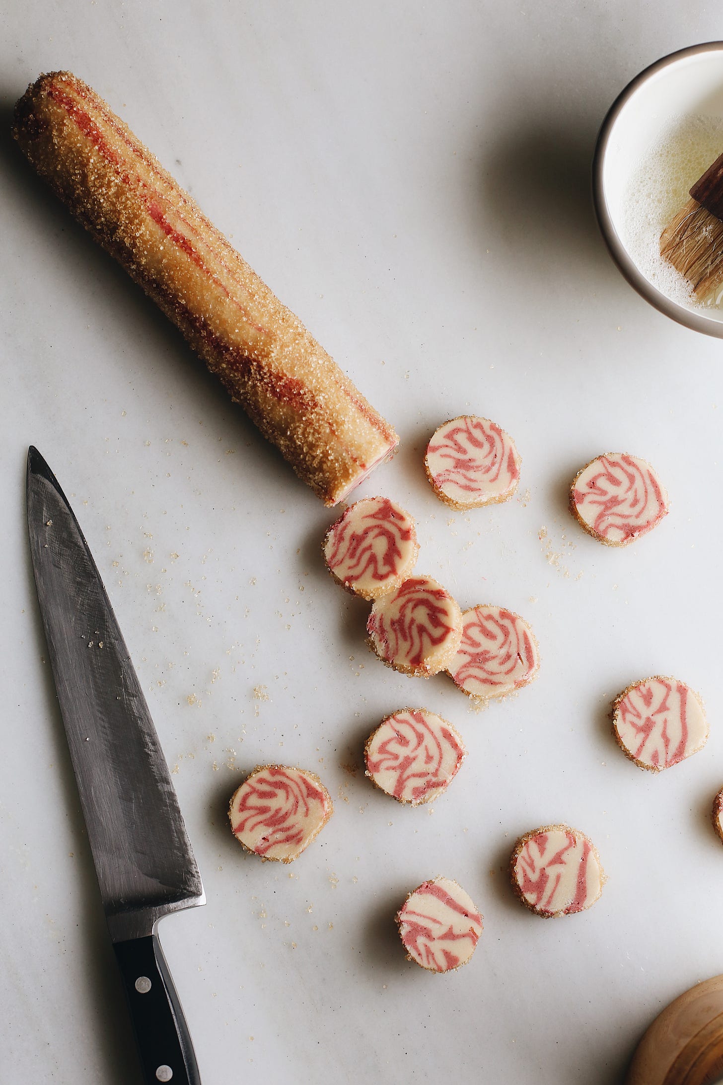 Raspberry Marble Shortbread Cookies - by Angela Chung