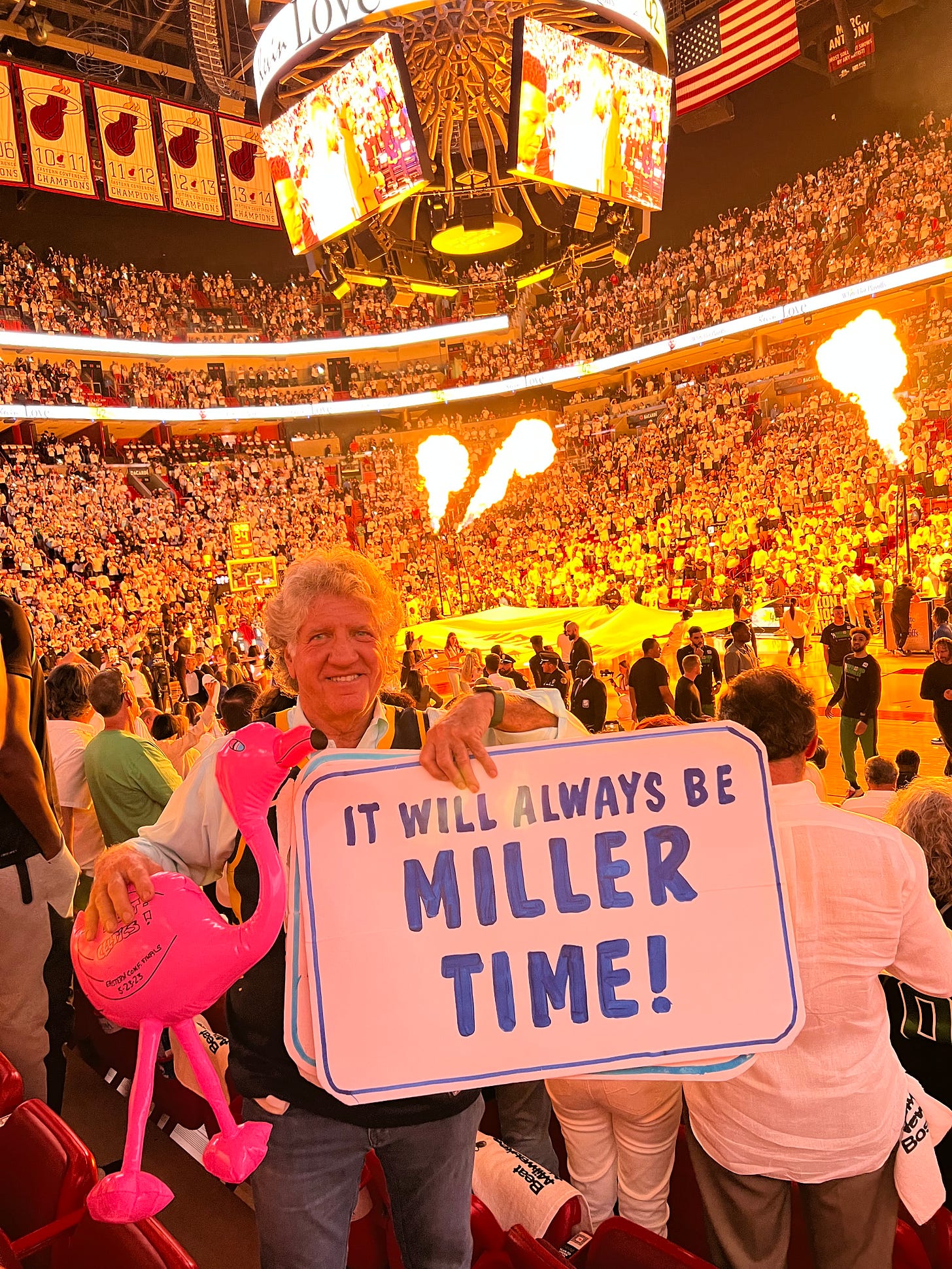 Pacers Superfan Flamingo Guy Goes Viral With Free-Throw Countdown Sign ...