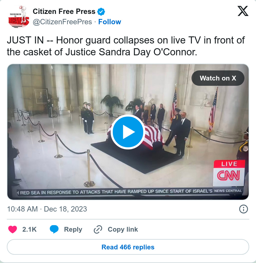 Perfectly Normal: Honor Guard Collapses on Live TV in Front of the ...