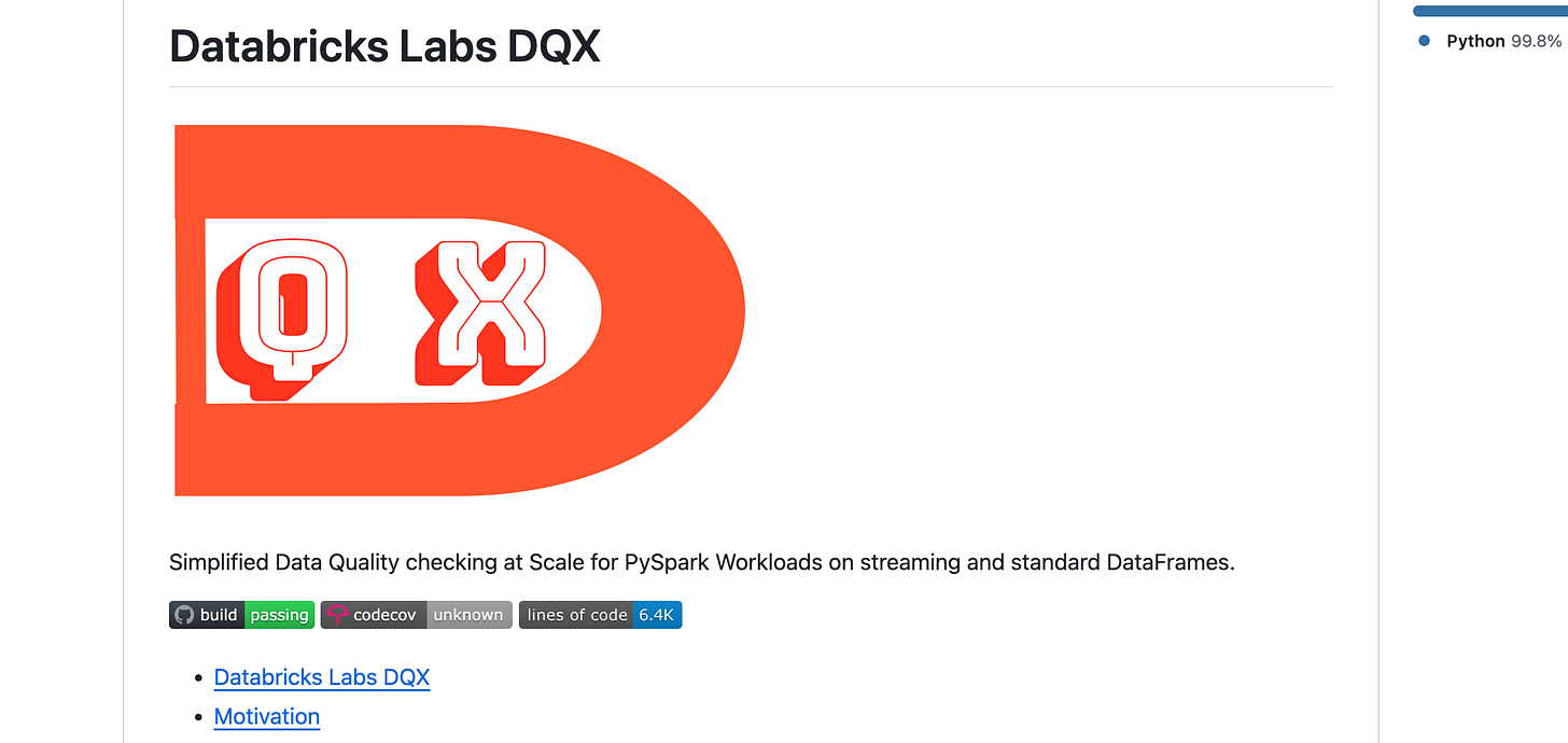 Data Quality with Databricks Labs new DQX tool.