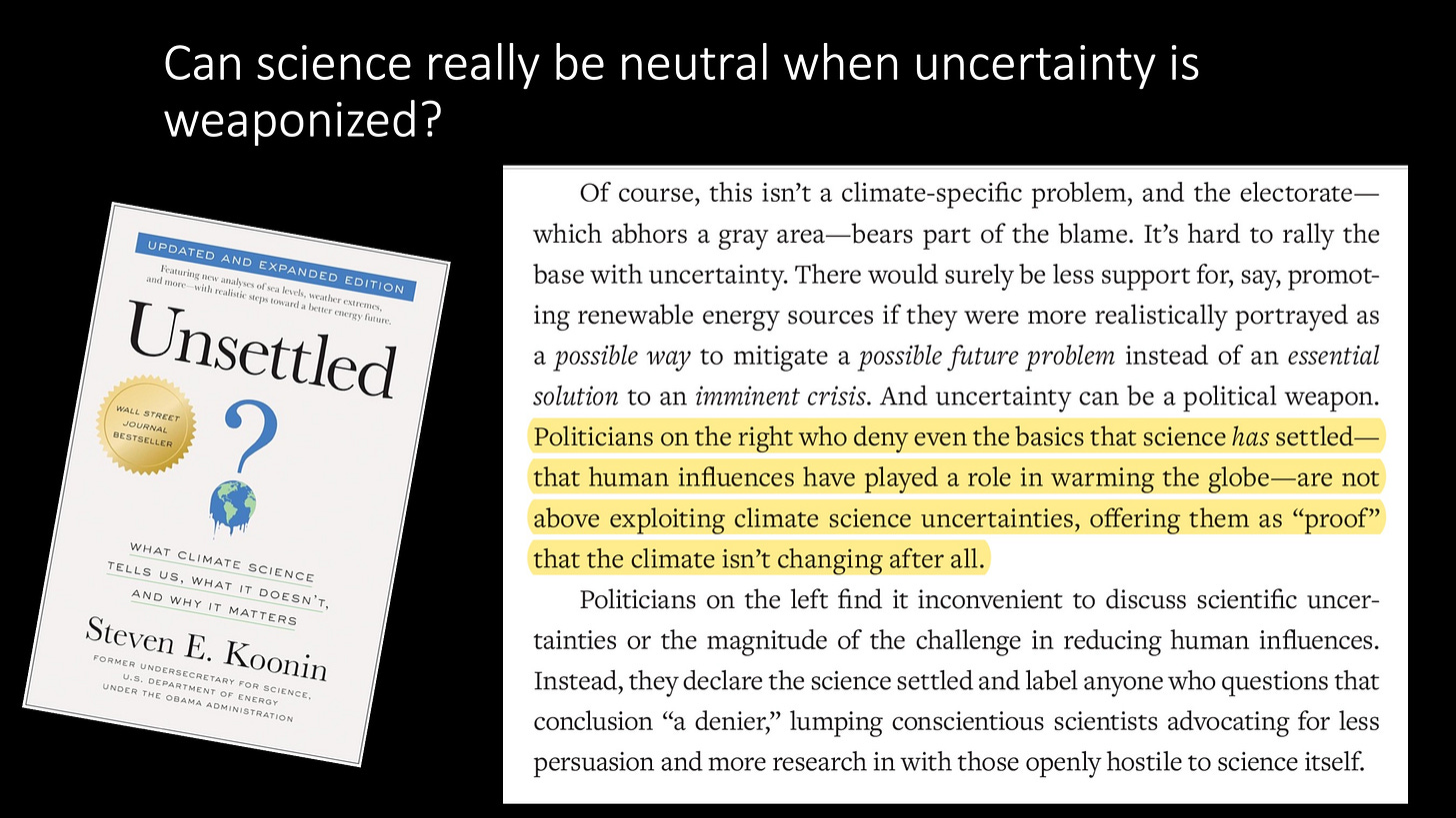 Testing the "Unsettled" Climate-Science Assertions of Steve Koonin