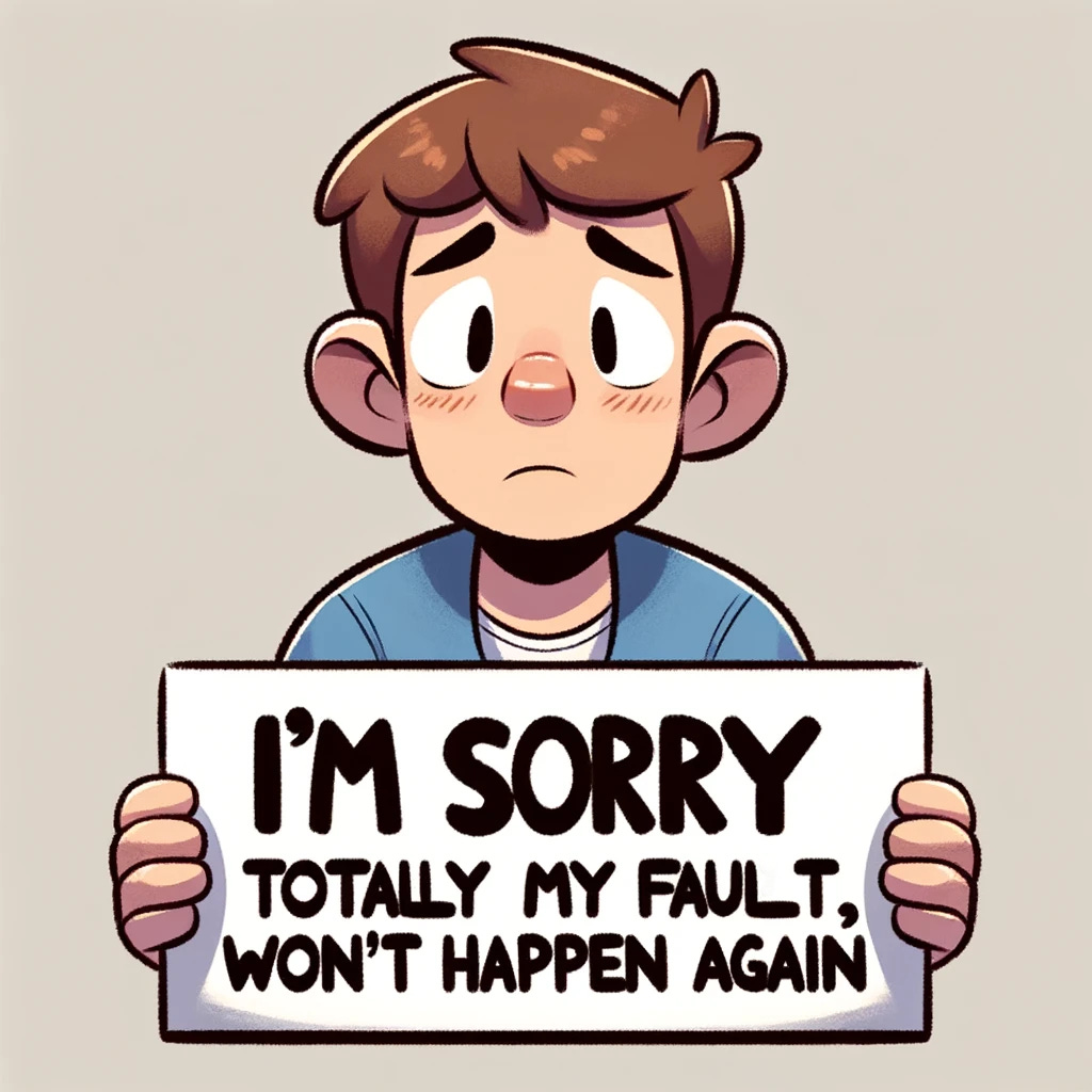 I’m Sorry, Totally My Fault, Won’t Happen Again
