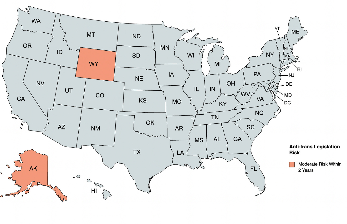 May Anti-Trans Legislative Risk Map - by Erin Reed