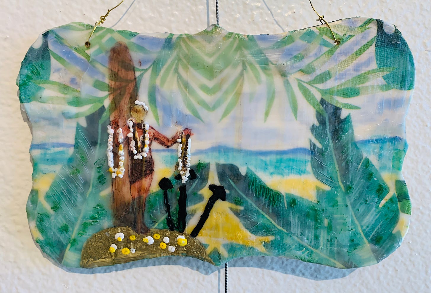 Duke Kahanamoku, Father of Modern Surfing ~ Encaustic Art