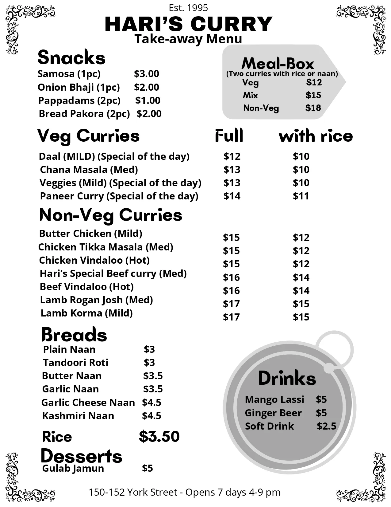 HARI’S CURRY | Heads Up Launceston Food Guide