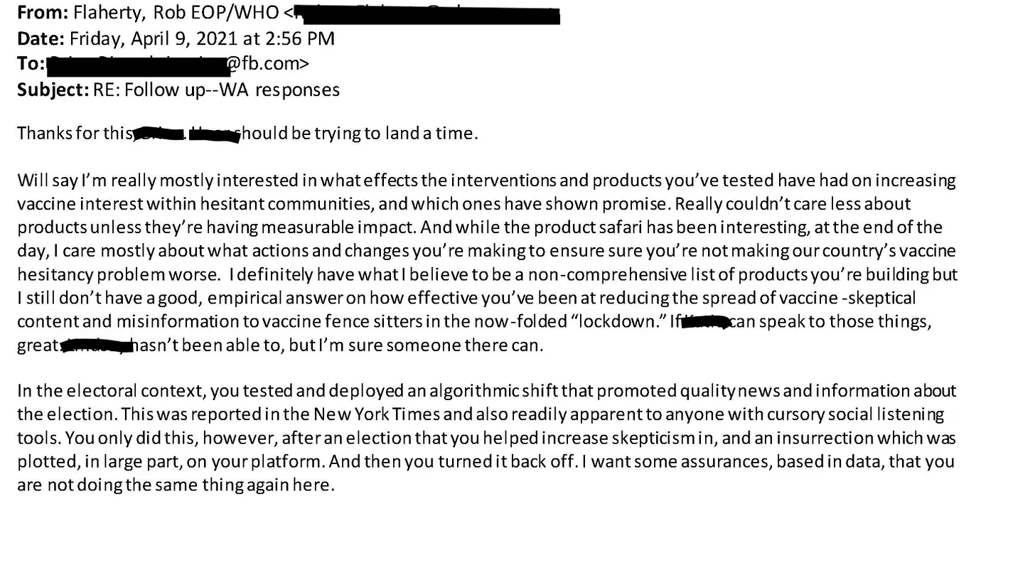 White House Tried to Censor Private WhatsApp Messages About Vaccine ...