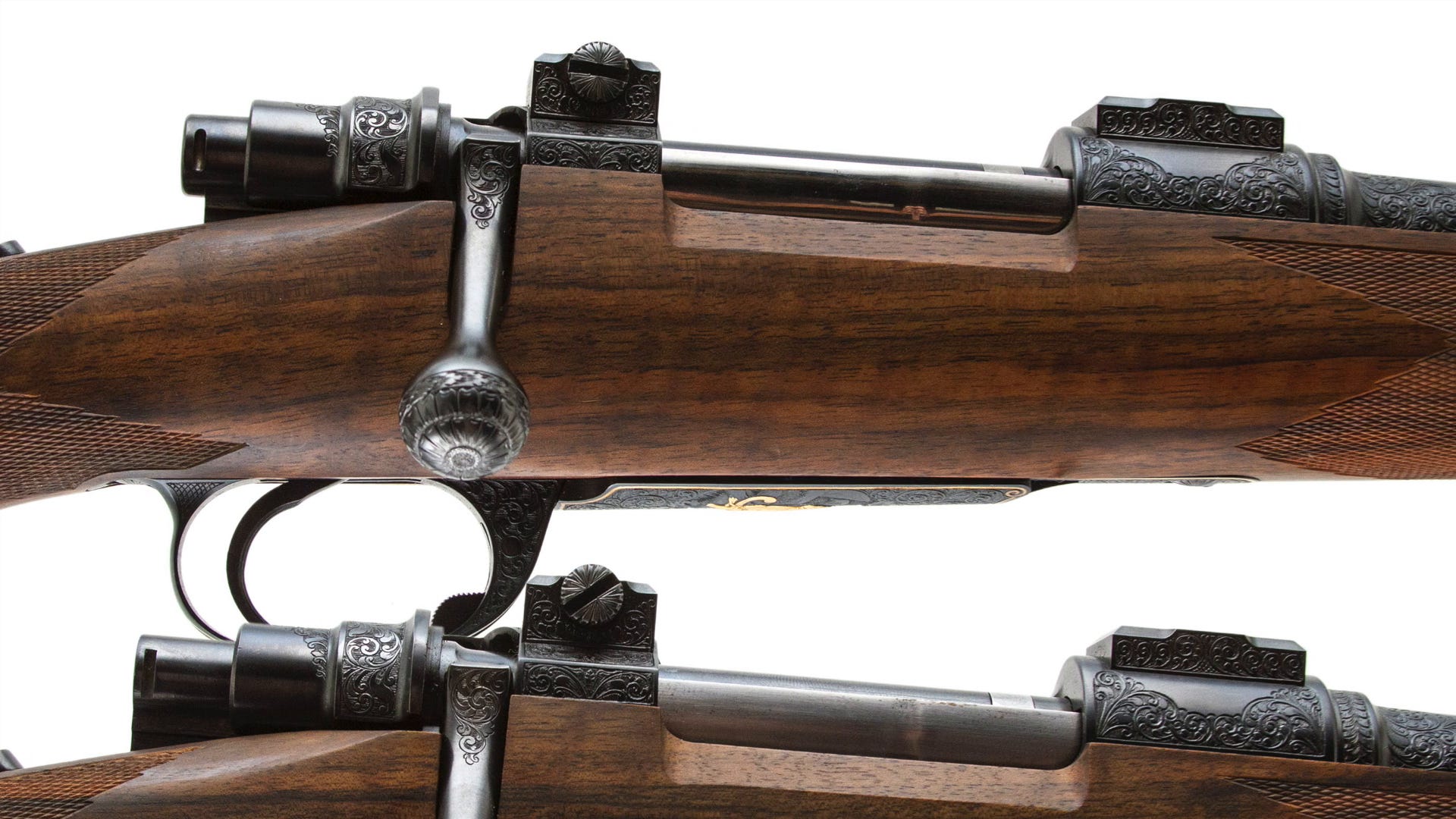 Custom Pair of Mauser Mannlicher Carbines - 250-3000 & 358 Winchester ...
