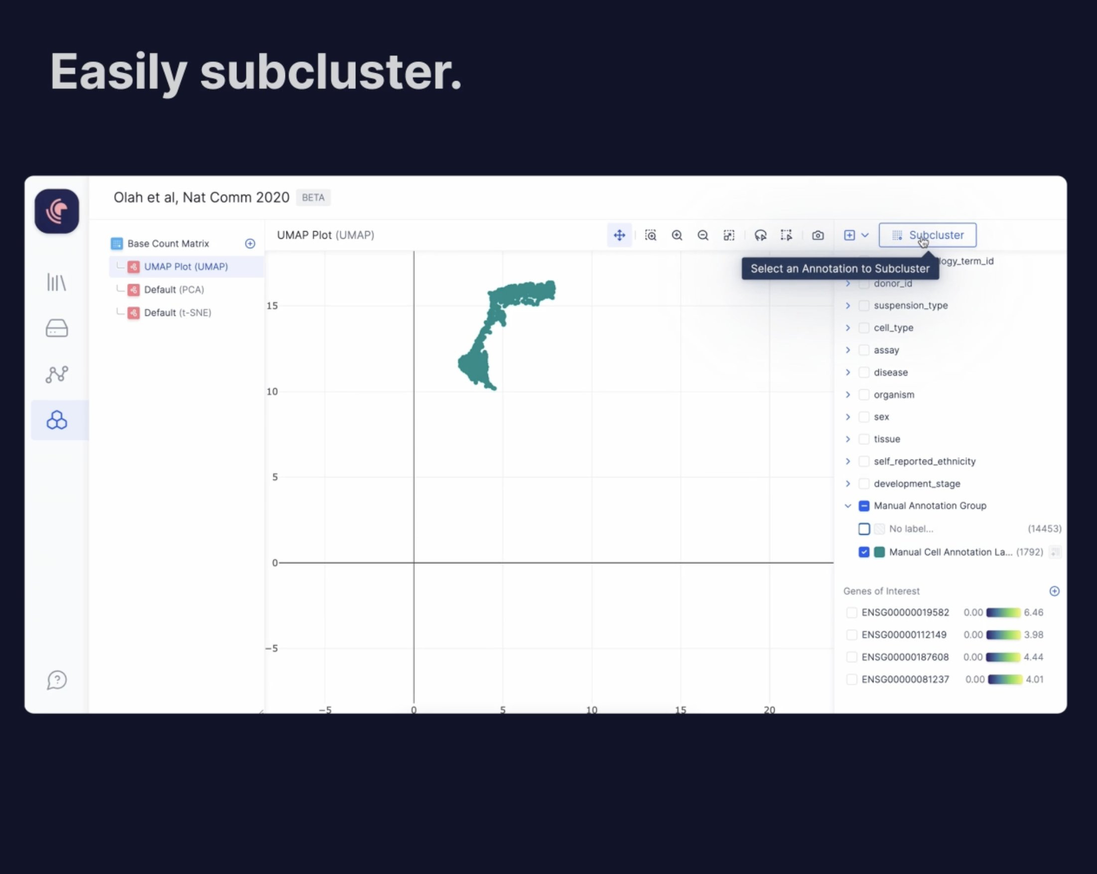 Introducing Pollock: a single-cell browser for dynamic transformations on millions of cells.