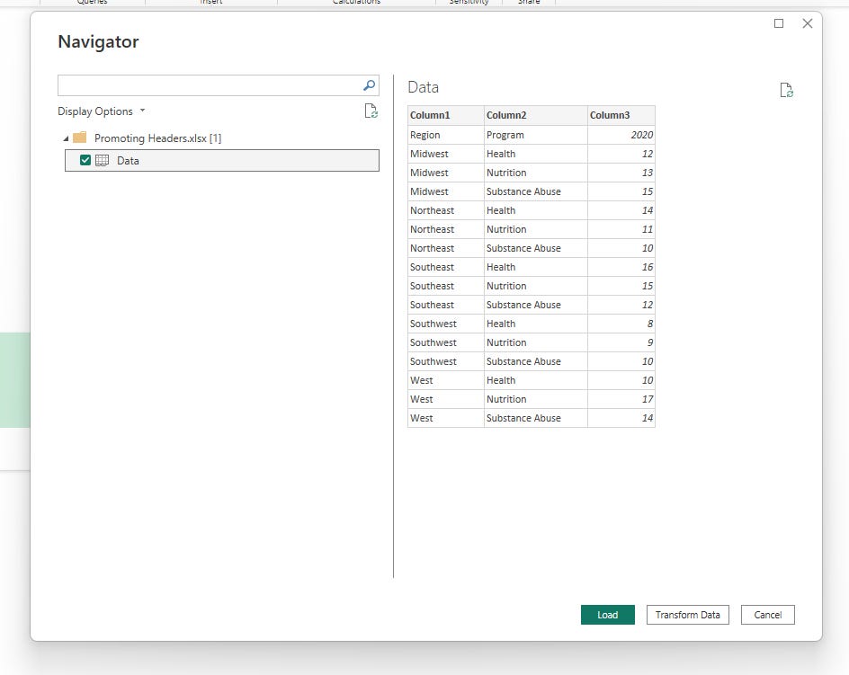 How To Use Power BI - Power Query: Promoting column headers