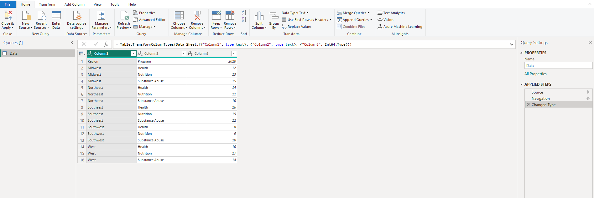 How To Use Power BI - Power Query: Promoting column headers