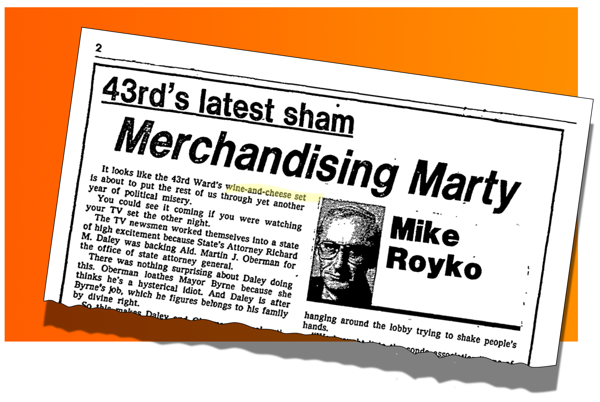 Mike Royko 50+/- Years Ago Today: November 5, 1981