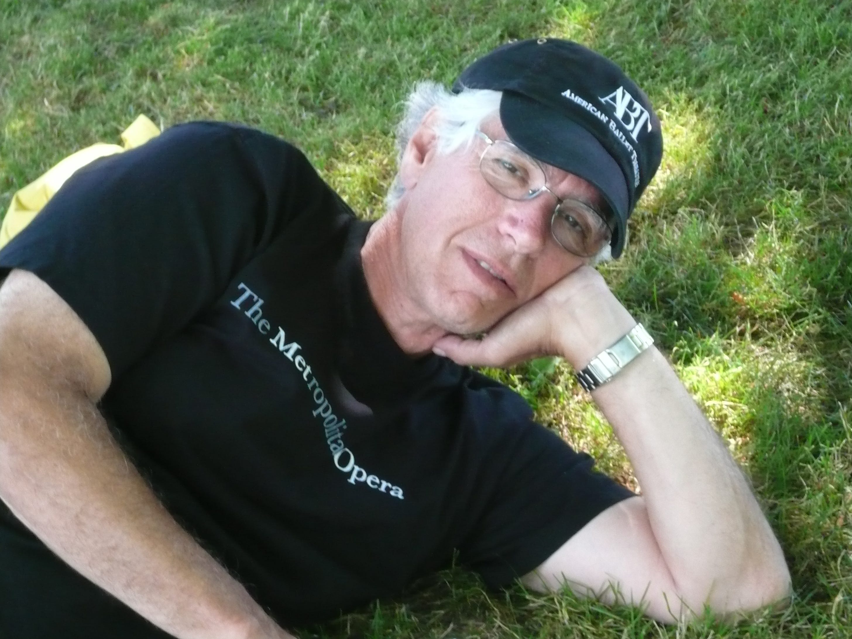 Relaxing on the grass at Newport.
