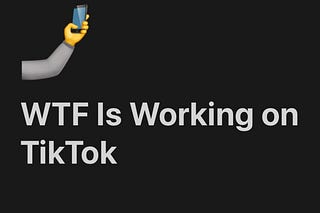 WTF is Working on TikTok | Anthony Pacheco | Substack