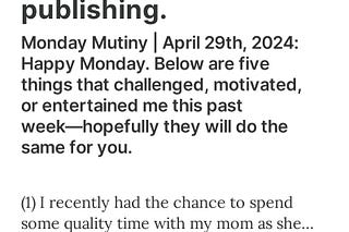 Monday Mutiny | Kyle Creek | Substack