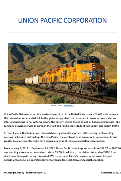 Union Pacific Corporation - The Rational Walk